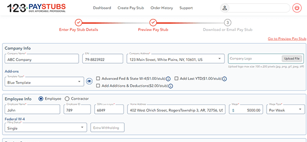 Free Online Paystub Generator - Generate Pay stubs Instantly